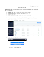Setting Up a New Plan – My Account