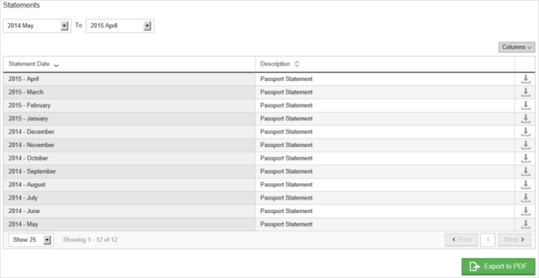 Statements – My Account