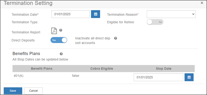 Termination – My Account