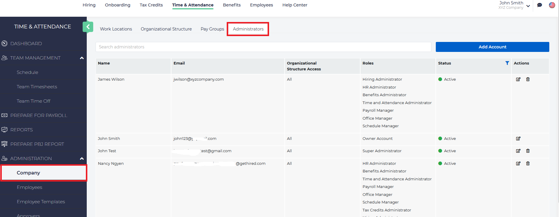 Roles and Permissions – My Account