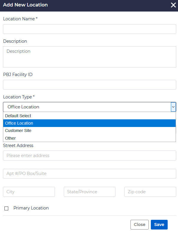 Company Locations – My Account