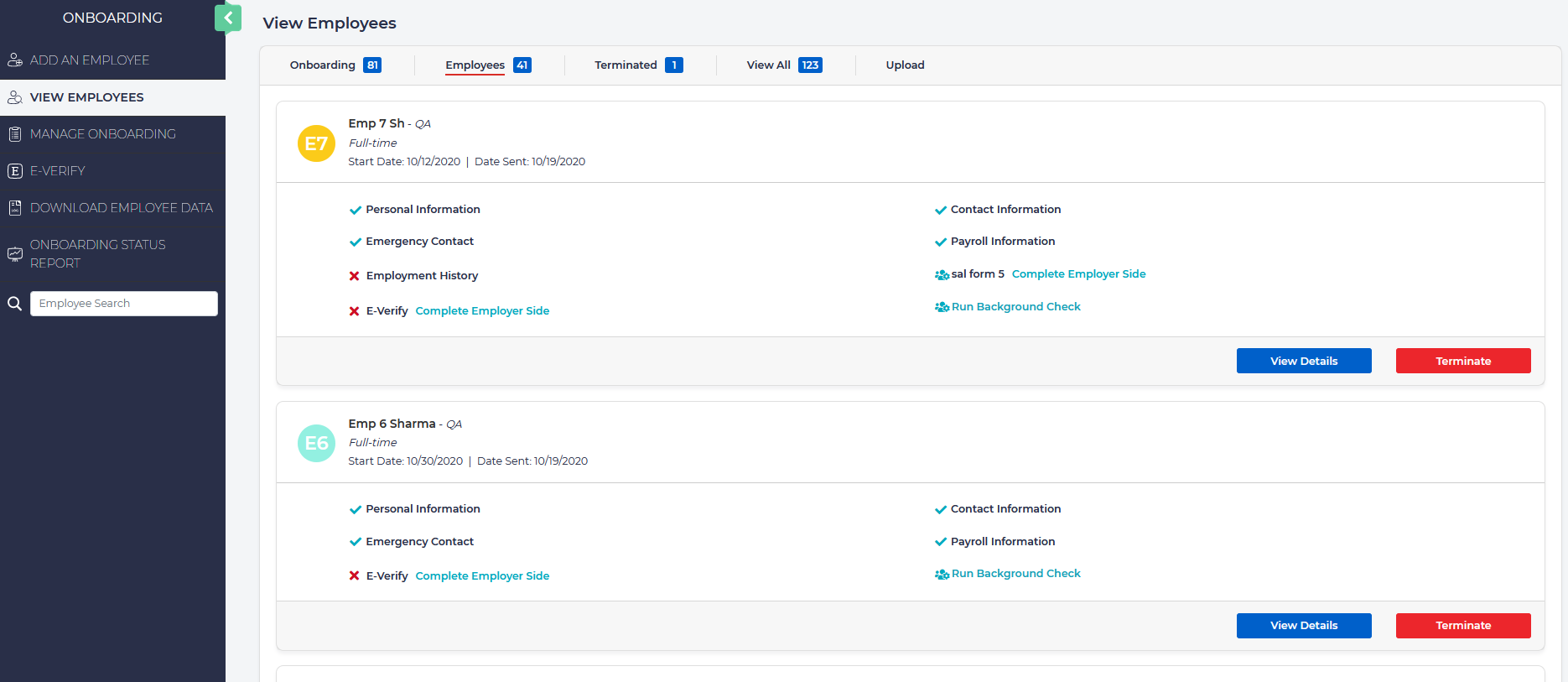 How to View Employees – My Account