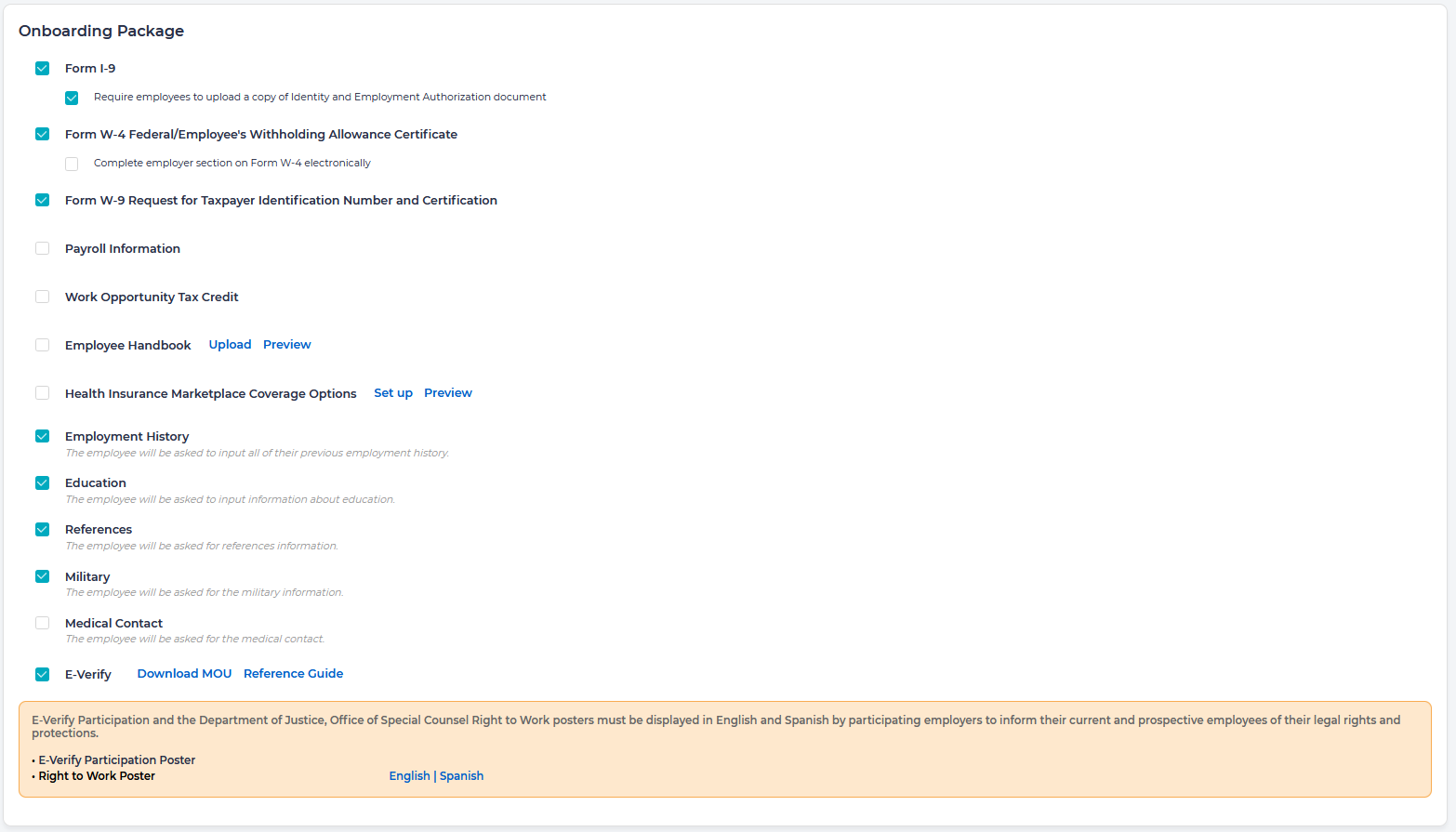 How to Customize Onboarding Packages – My Account