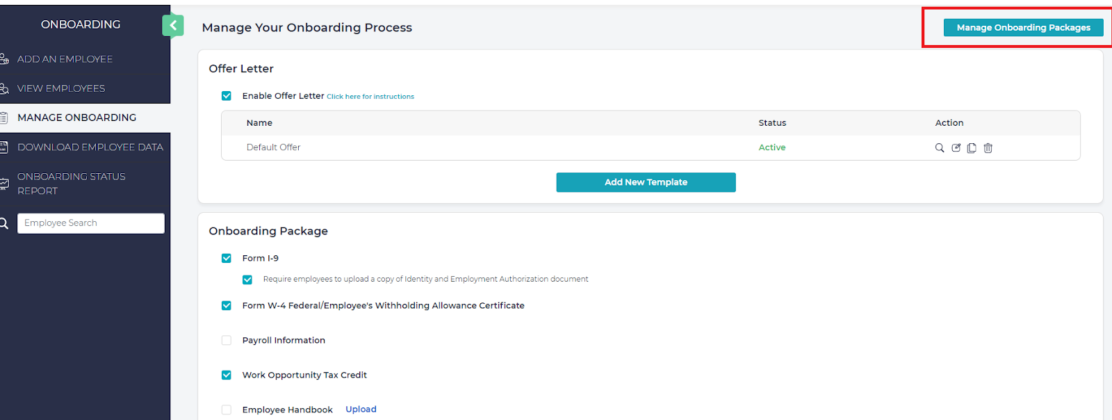 How to Create Onboarding Packages – My Account