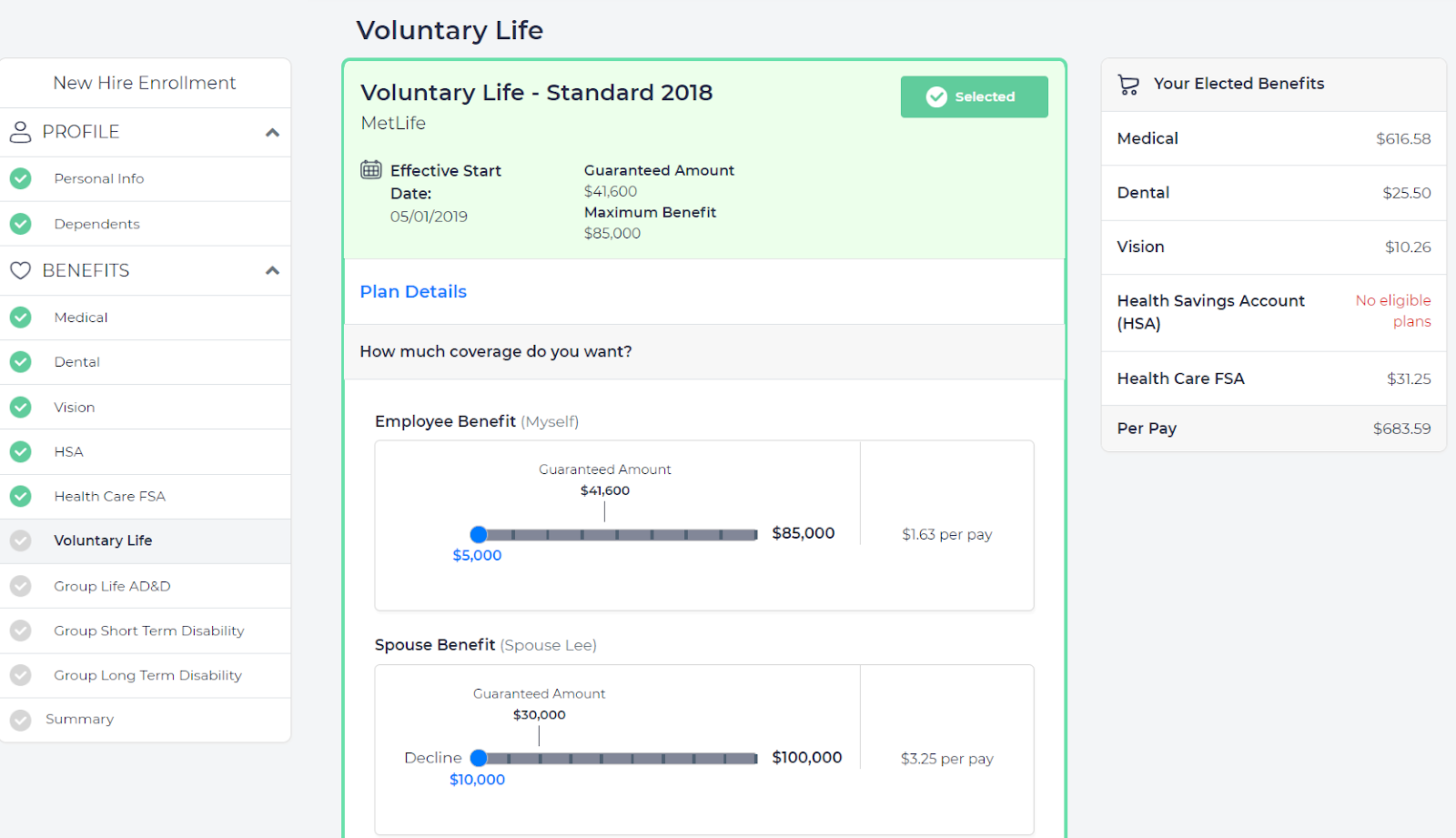 Employee Benefits Enrollment Process – My Account