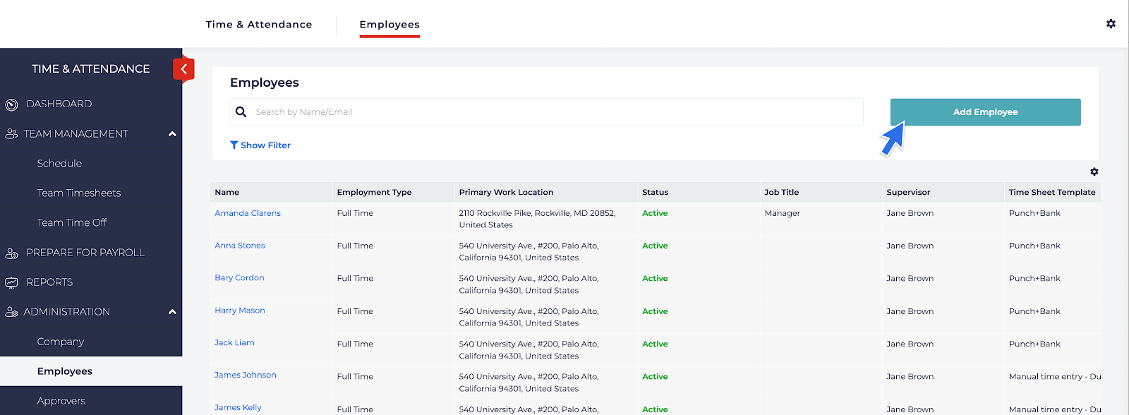 Add an Employee – My Account