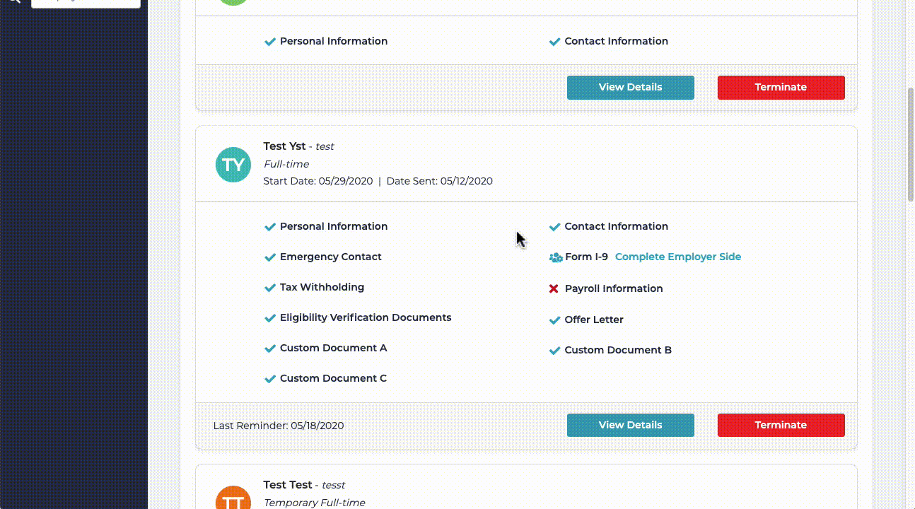 Managing Employee Documents – My Account