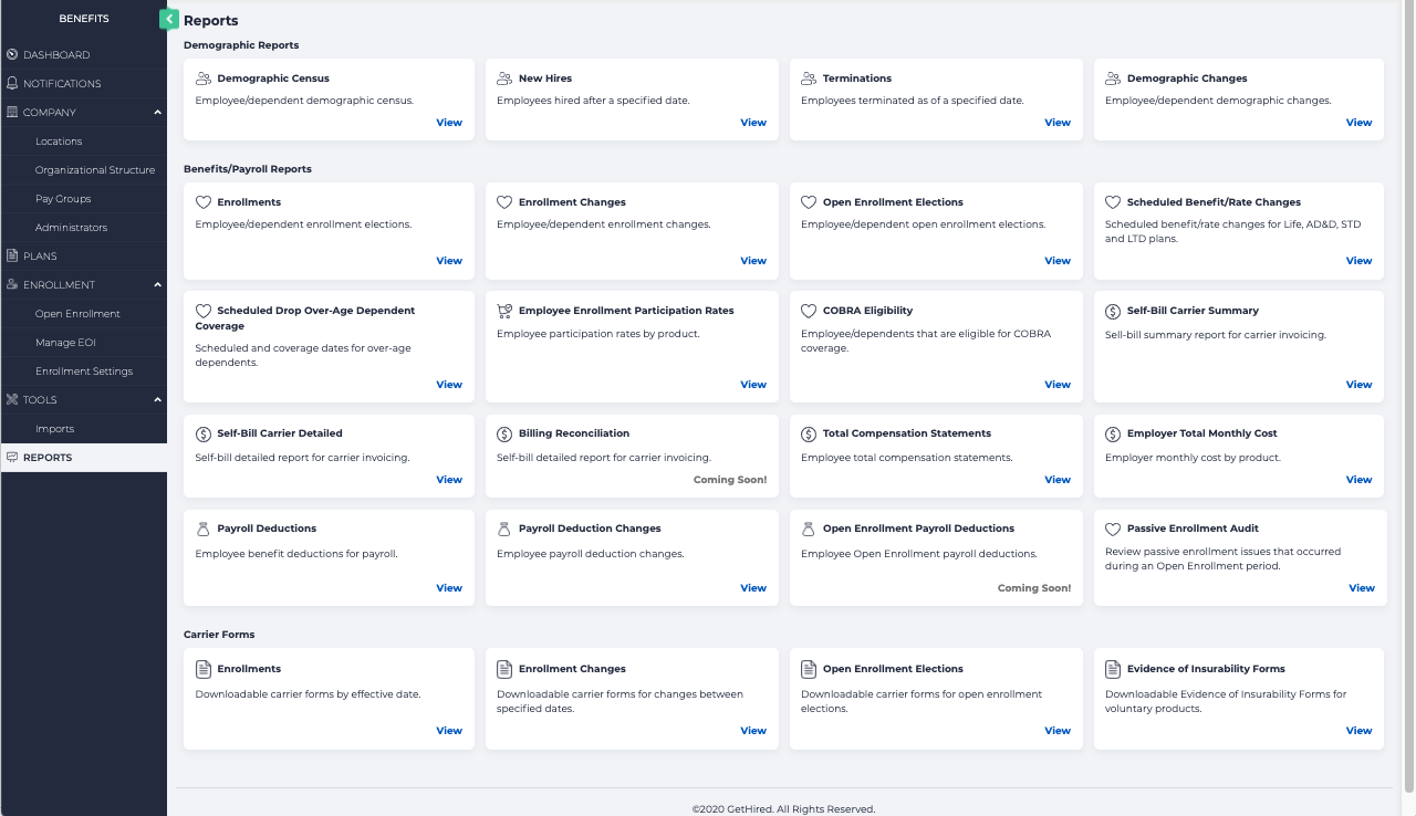 Reports – My Account