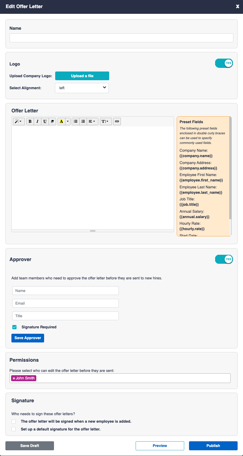 Offer Letters – My Account