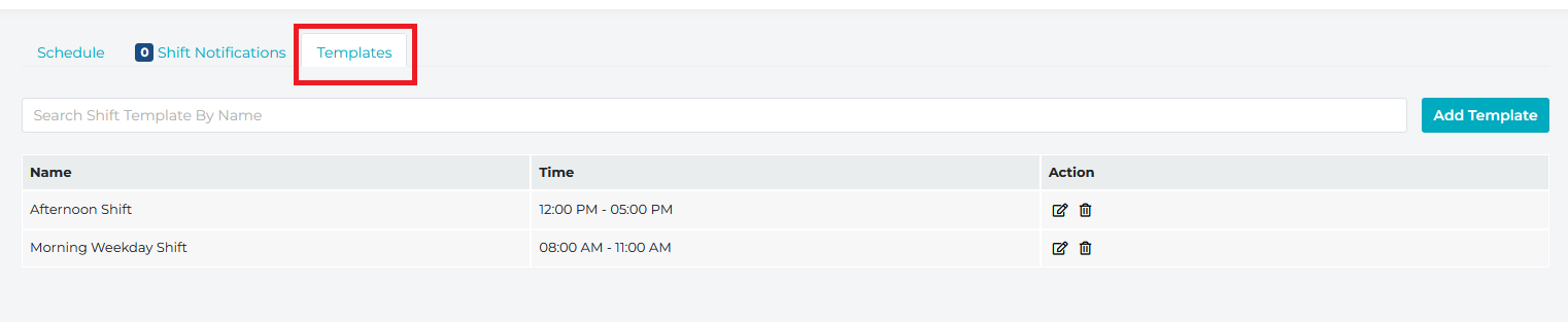 Create Schedule Templates My Account