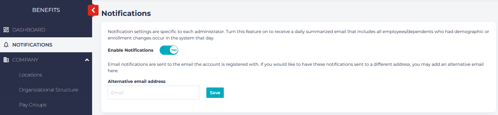 Notifications – My Account